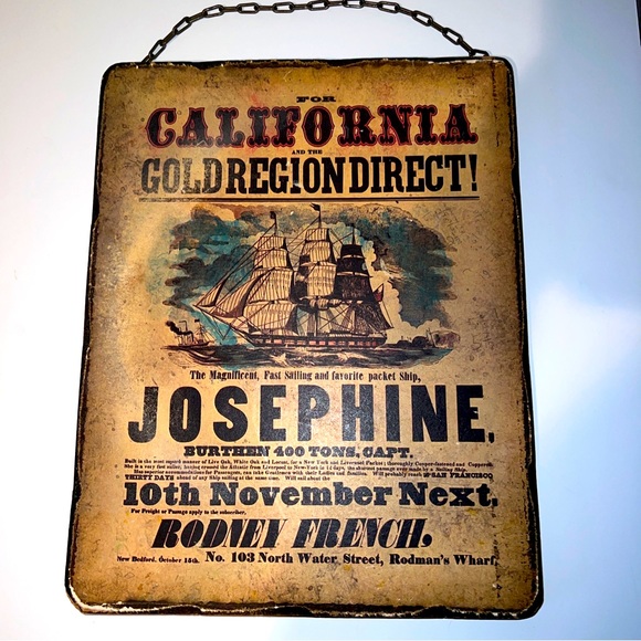 Vintage | Accents | Vintage Nautical Packet Ship Josephine California ...
